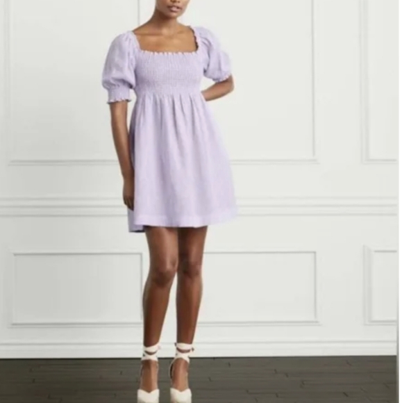 Hill House | Dresses | New Hill House Athena Nap Dress Lilac Stripe Xl Linen Babydoll ...